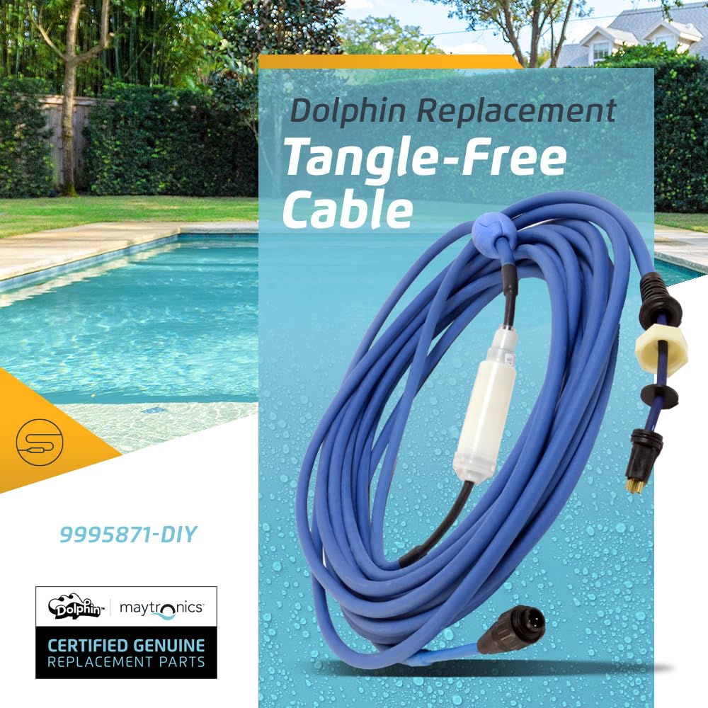 Dolphin Genuine Replacement Part β Durable 78 FT Blue Cable with Swivel for Tangle-Free Operation β 9995871-DIY