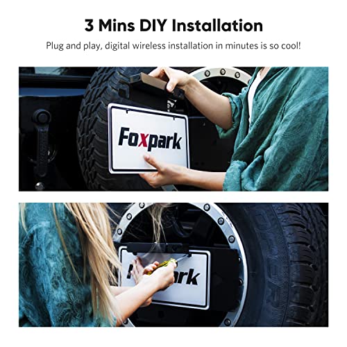 Solar Wireless Backup Camera for Car (1080P), 3 Mins DIY Installation, Foxpark Solar 3 Back Up Camera Systems Wireless 5 inch Car Monitor, IP69K 2 Channels Reverse Camera for Car, Truck, Van, RV