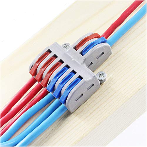 tatoko 10PCS Mini Fast Wire Connector Universal Wiring Cable Connector Push-in Conductor Terminal Block Two in and Six Out
