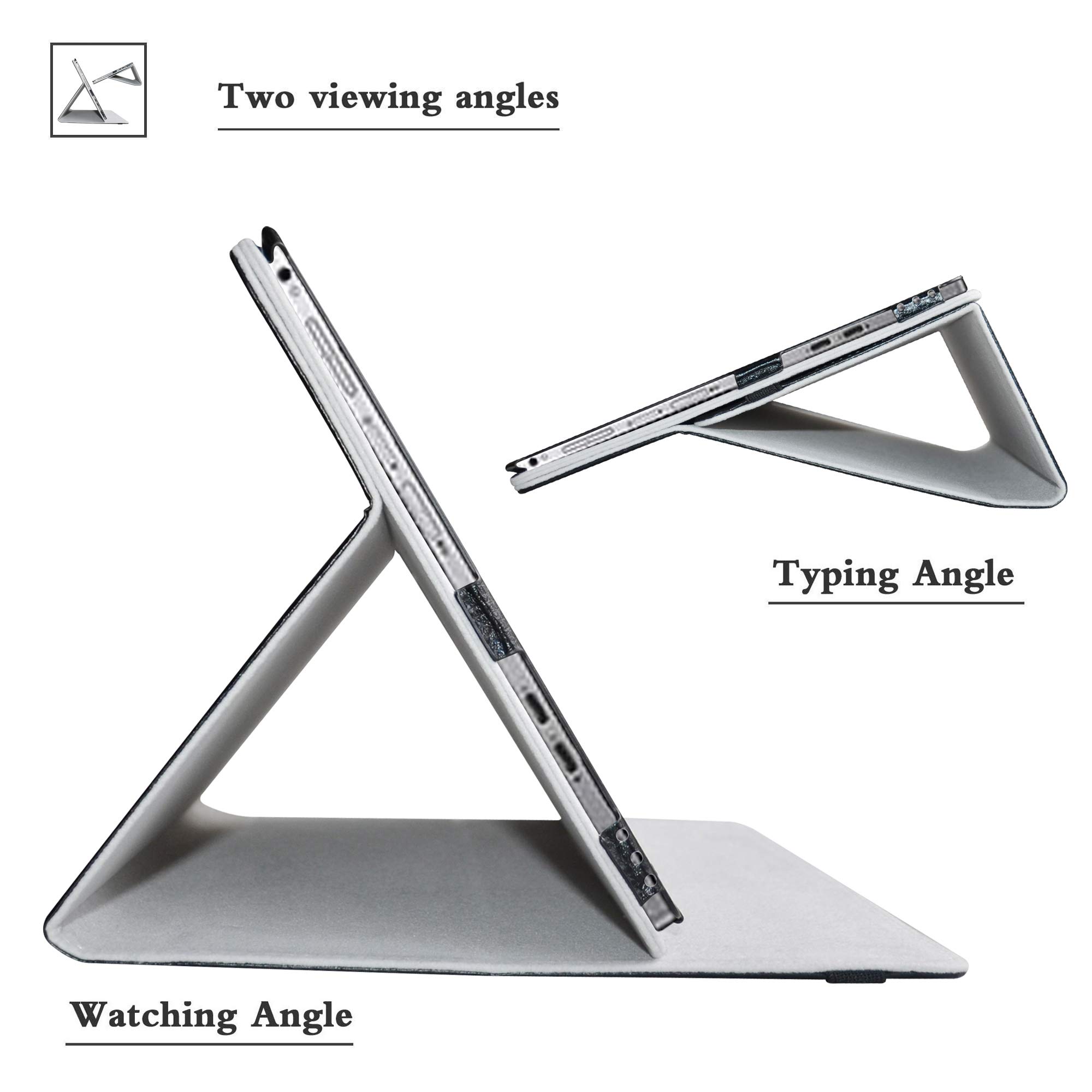 Bige for Dell Latitude 7200 Case,PU Leather Folio 2-Folding Stand Cover for Dell Latitude 7200 /Latitude 7210 12.3" 2-in-1 Tablet(Not fit Latitude 7200 Laptop),Black