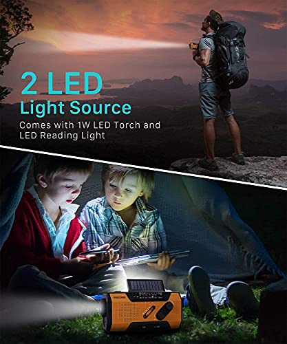 FosPower 2000mAh Emergency Weather Radio Portable Charger +Emergency Survival Shelter & Sleeping Bag Bivy Sack for Camping Accessories, Camping Gear, Survival Kit