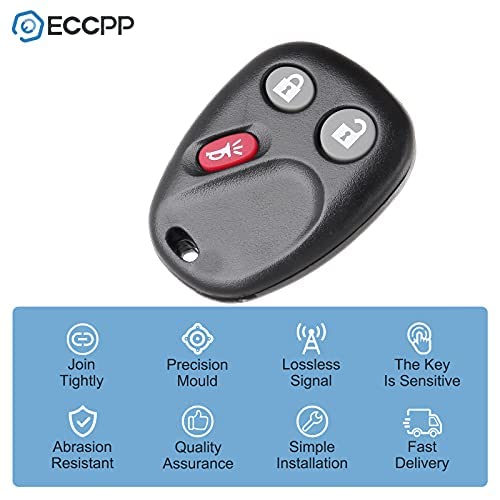 ECCPP Replacement for Keyless Entry Remote Key Fob for Cadillac Escalade for Hummer H2 for Pontiac Torrent for Saturn Vue for GMC Sierra Yukon Series LHJ011 (Pack of 1)