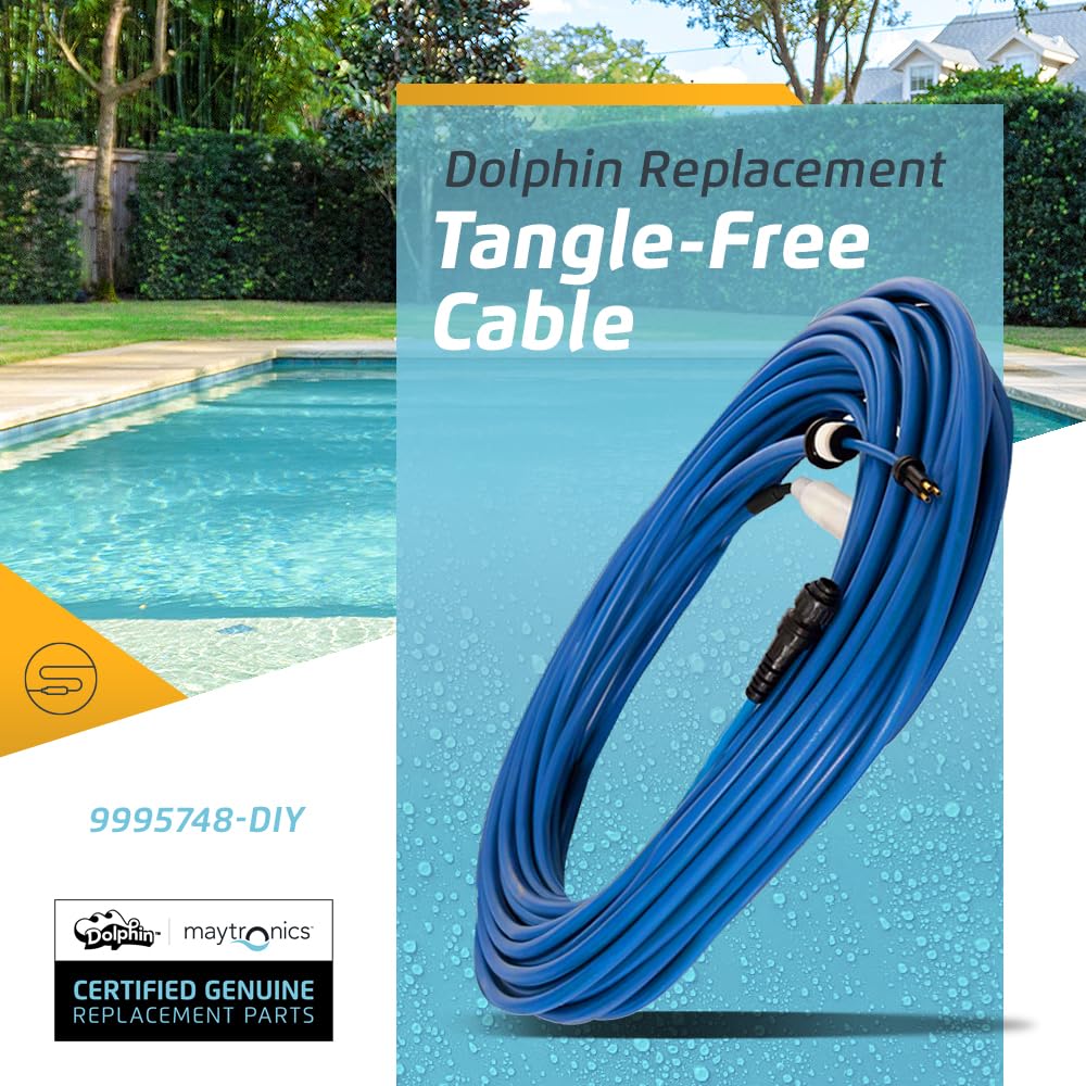 Dolphin Genuine Replacement Part β Durable 131 FT Blue Cable with Swivel for Tangle-Free Operation β 9995748-DIY
