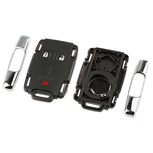 Chrome Key Fob Keyless Entry Remote Shell Case & Pad fits Chevy Silverado Colorado/GMC Sierra Canyon 2014 2015 2016 2017 (M3N-32337100)