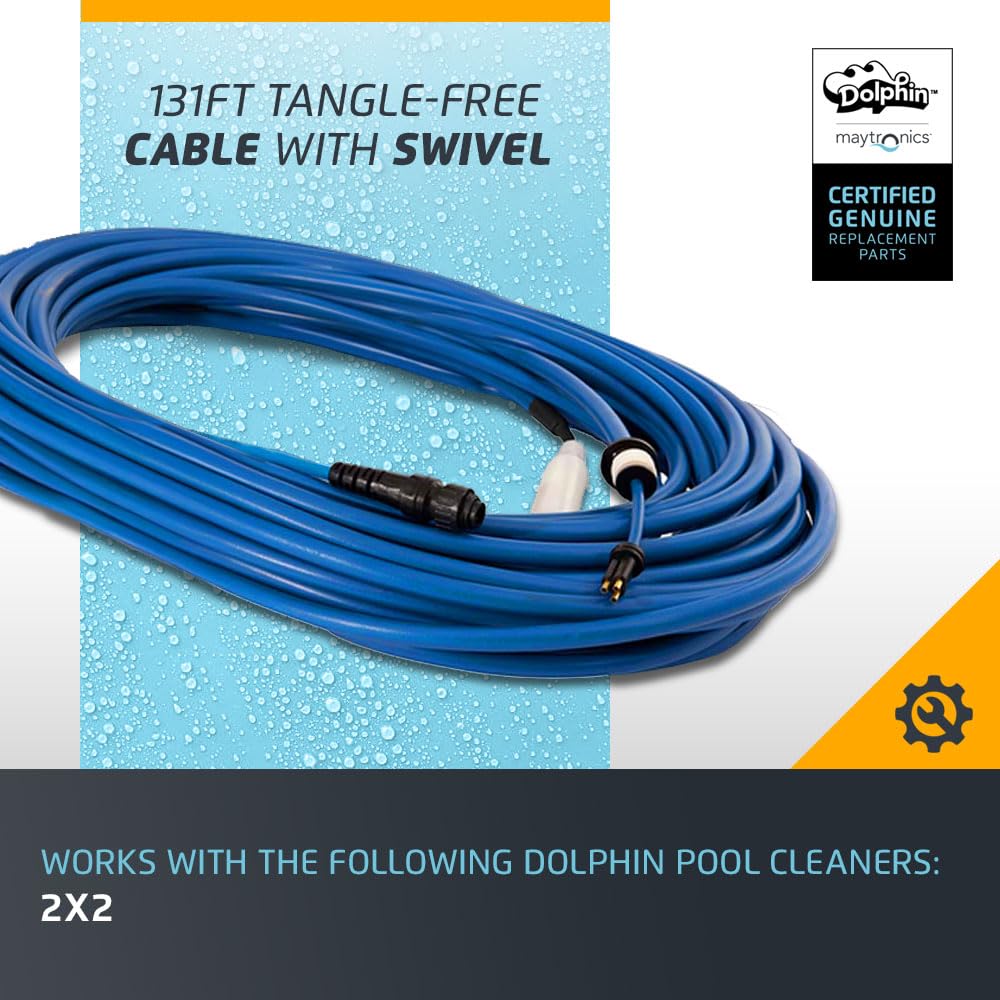 Dolphin Genuine Replacement Part β Durable 131 FT Blue Cable with Swivel for Tangle-Free Operation β 9995748-DIY