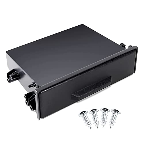 RED WOLF Single Din Car CD Player Radio Stereo Dash Trim Storage Pocket Box Kit Mounting Pocket Fit Toyota Universal Black Durable ABS for Collecting Items