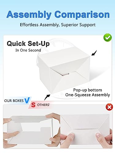 Shallive 25 Pcs Large Treat Boxes 9x6x6 Inch White Gable Gift Boxes with Handle Kraft Lunch Boxes Recycled Paper Gift Bags Take Out Cookie Boxes Welcome Boxes Candy Bags For Wedding Birthday Party Supplies