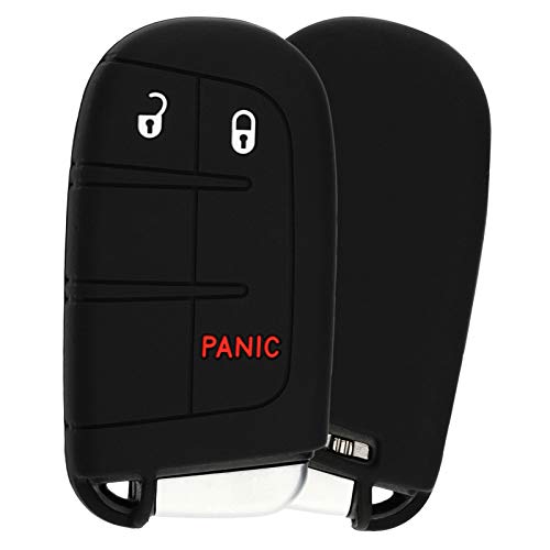 KeyGuardz Keyless Entry Remote Car Smart Key Fob Shell Cover Soft Rubber Case for Dodge Journey Durango Dart Chrysler 300 (Pack of 2)
