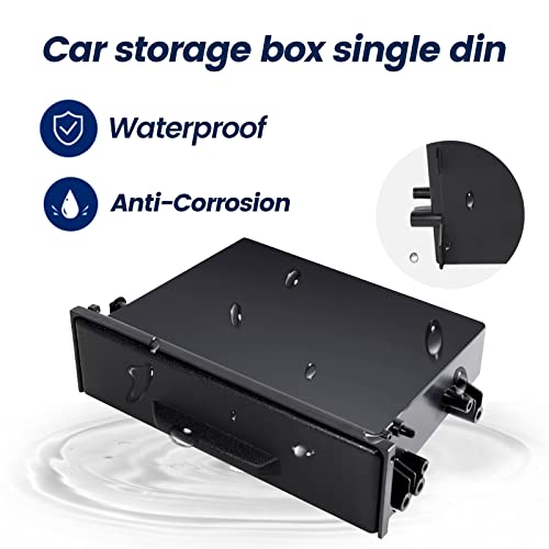RED WOLF Single Din Car CD Player Radio Stereo Dash Trim Storage Pocket Box Kit Mounting Pocket Fit Toyota Universal Black Durable ABS for Collecting Items