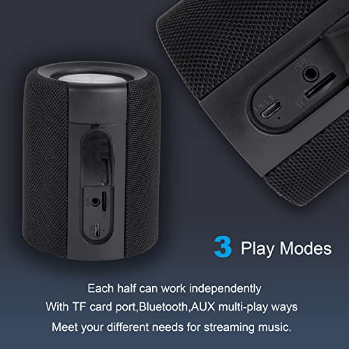 Zlinke 2 in 1 Portable Split Bluetooth Speaker,IPX7 Waterproof Wireless Speaker with 10W Loud Stereo Sound,Deep Bass Subwoofer,Bluetooth 5.0, 10H Playtime,66ft Bluetooth Range,TWS Pairing for Home