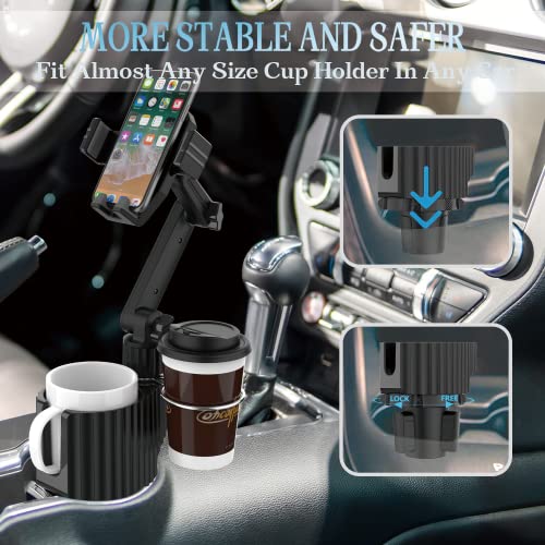 Cup Holder Phone Mount for Car,Adjustable Base with 360° Rotation Multifunctional Large Cup Phone Holder Adapter Long Arm,Compatible with SUV | Automobile |Truck | and All Smartphone