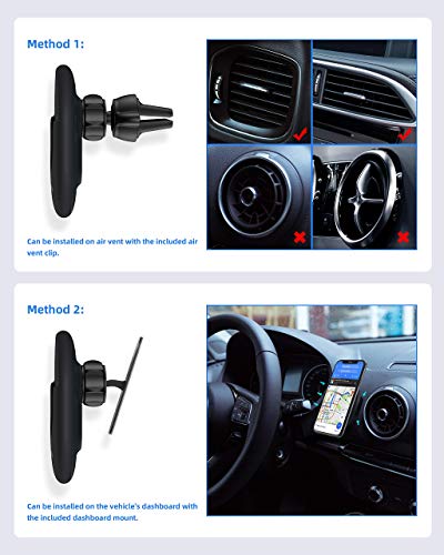 POP Mount Wireless Car Charger, Stouchi 2-in-1 POP Holder and 10W Qi Car Fast Charger Compatible with iPhone 14/13/12/11 Pro/XR/XS/X, Galaxy S22/22+ Ultra (Not Include POP)