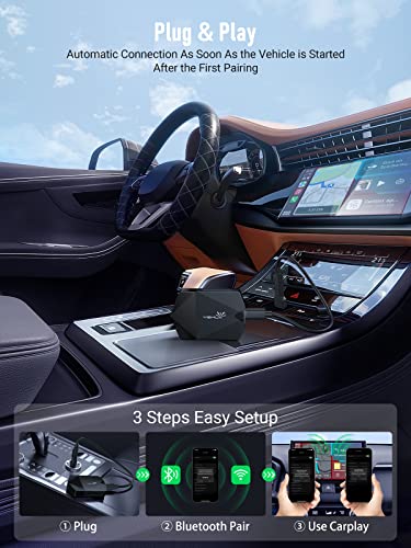 Wireless CarPlay Adapter for iPhone, YEHUA 5.8GHz Wireless CarPlay Dongle for Factory Wired CarPlay Cars