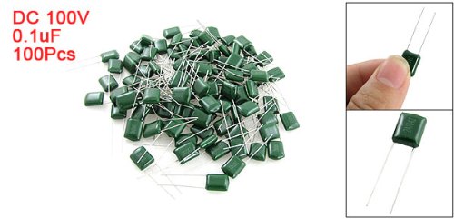 uxcell DC 100V 0.1uF Mylar Polyester Film Capacitor(Bag of 100)