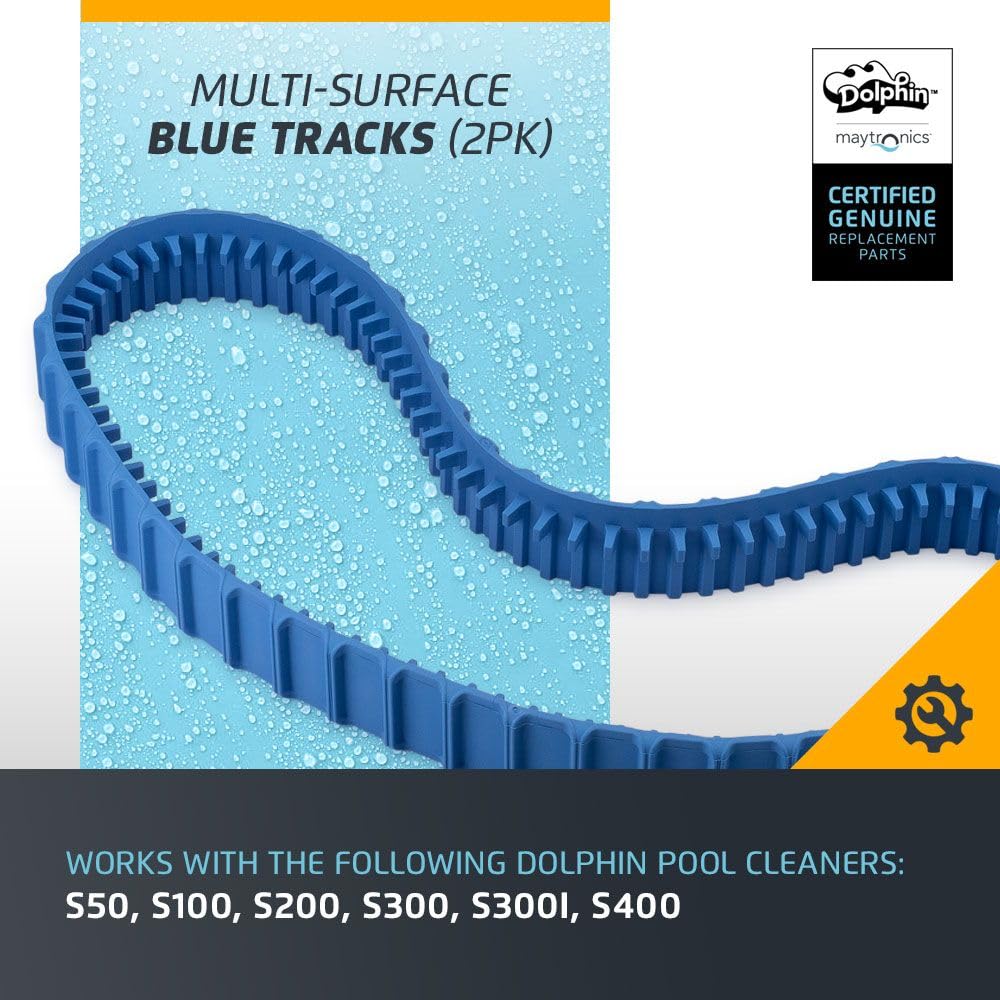 Dolphin Genuine Replacement Part β Durable, Multi-Surface Blue Tracks (2PK) for Traction and Movement (S-line Models) β 99831521-R2