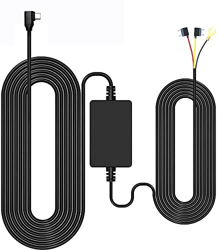 WOLFBOX Hardwire Kit for D07S Dash Camera, (Type-C) Dash Cam for Cars Hard Wire Car Charger Cable Kit 12V- 24V to 5V for Car Cameras with Battery Drain Protection