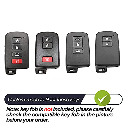 Compatible with 2019 2020 2021 Toyota Tacoma 4Runner Highlander Sequoia Corolla RAV4 Land Cruise Prius C Blue TPU Key Fob Cover Case Remote Holder Skin Protector Keyless Entry Sleeve Accessories