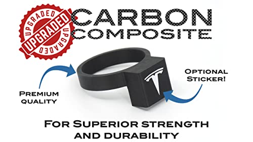 Upgraded j1772 Charger Adapter Lock | Carbon Composite | for Tesla Model 3 / Y (with Sticker)