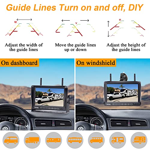 Yakry RV Backup Camera Wireless HD 1080P with 7 Inch Touch Key DVR Monitor for RVs,Campers,Trailers,Trucks Adapter For Furrion-Pre-wired RVs High-Speed Rear View Observation IR Night Vision Y27