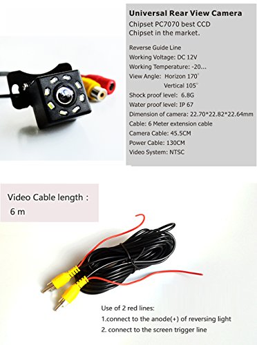 Car Rearview Camera Vehicle Backup Camera Waterproof Hidden Mini Camera Vehicle Cameras Back Safety Parking Assist Line, 8 LED Night Vision Lights, Wide-Angle 170 Degrees 218L