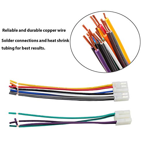 RED WOLF Radio Stereo Wire Harness w/Steering Wheel Control Switch Wiring Harness Replacement for Toyota 2003-2011, Scion/RAV4,Lexus Vehicles