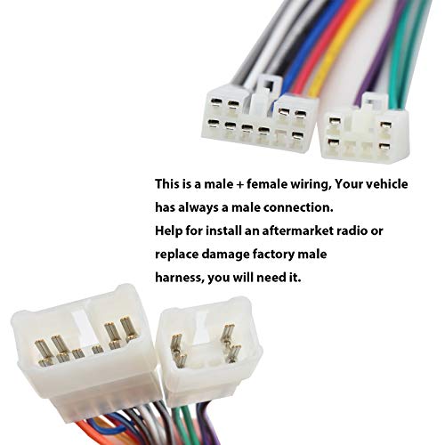 RED WOLF Radio Stereo Wire Harness w/Steering Wheel Control Switch Wiring Harness Replacement for Toyota 2003-2011, Scion/RAV4,Lexus Vehicles