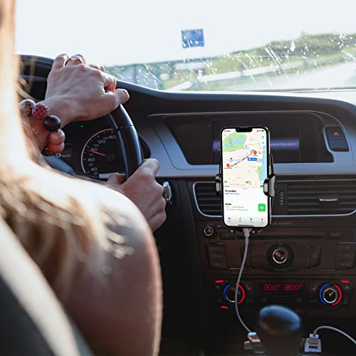 SPIDERCASE [2 Pack] Phone Mount for Car [Universal Air Vent] Car Phone Holder, Military-Grade Shockproof [Up to 7” Phones] [Thick Case Friendly] [Easy Operate] Cellphone Clamp Cradle for All iPhone