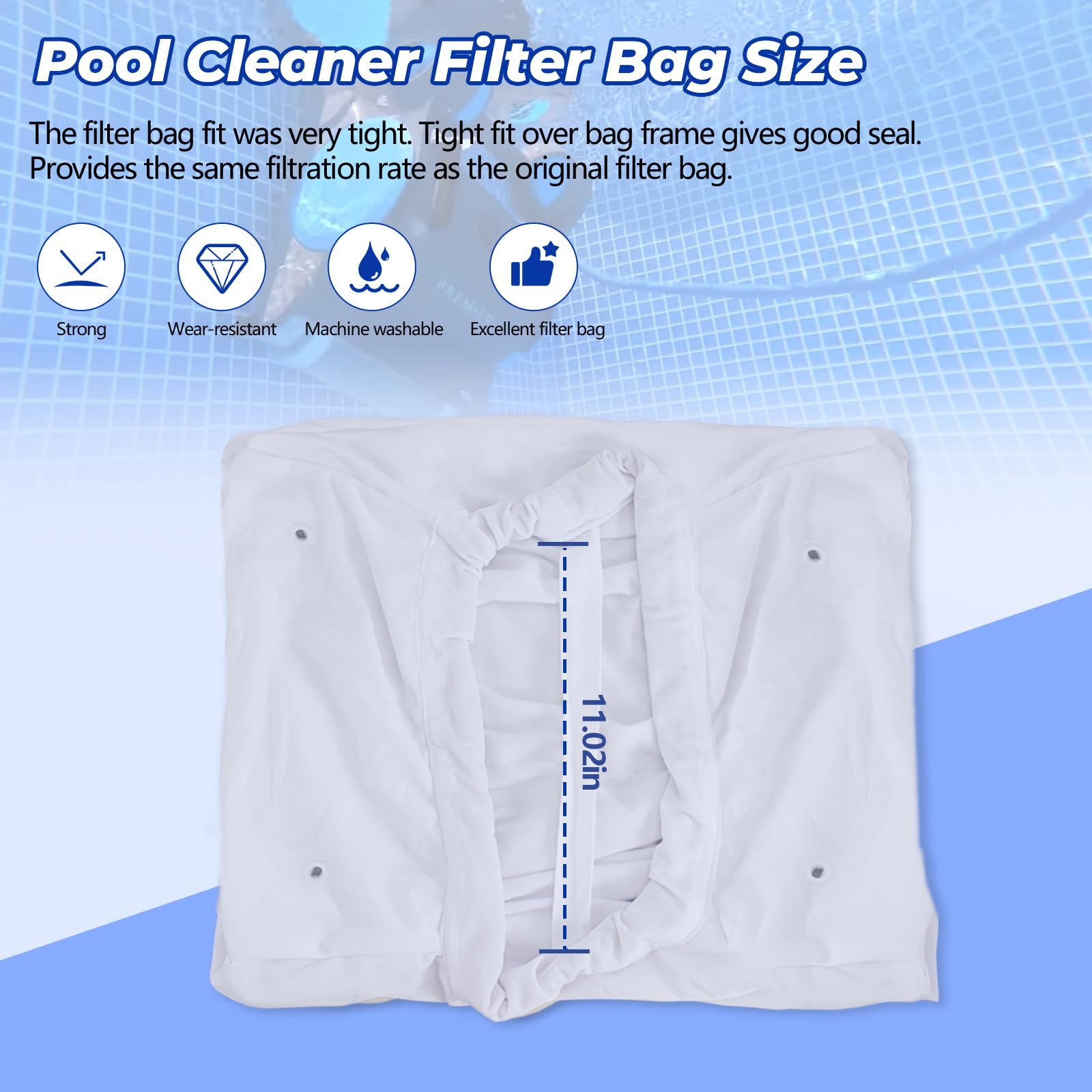 Alocs 99954305-R1 Filter Bag Replacement Compatible with Maytronics Dolphin Deluxe 4, Deluxe 5, DX6 Robotic Pool Cleaners Filter Fine Bag
