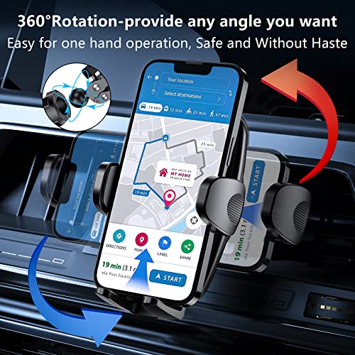 SPIDERCASE [2 Pack] Phone Mount for Car [Universal Air Vent] Car Phone Holder, Military-Grade Shockproof [Up to 7” Phones] [Thick Case Friendly] [Easy Operate] Cellphone Clamp Cradle for All iPhone