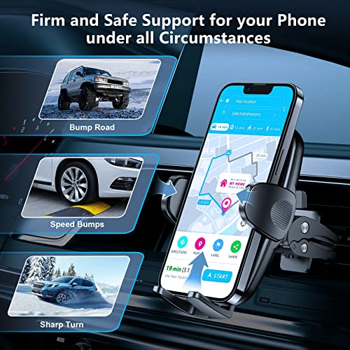 SPIDERCASE [2 Pack] Phone Mount for Car [Universal Air Vent] Car Phone Holder, Military-Grade Shockproof [Up to 7” Phones] [Thick Case Friendly] [Easy Operate] Cellphone Clamp Cradle for All iPhone