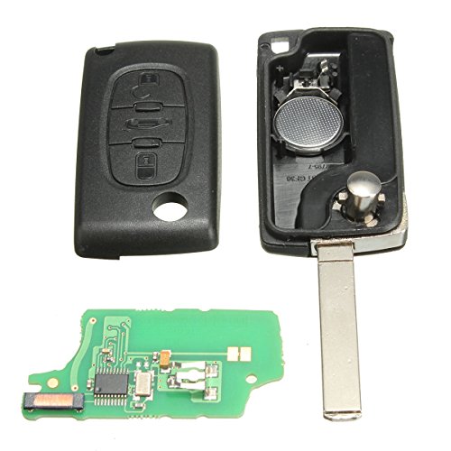 KATUR 433MHz 3 Buttons Auto Car Remote Key Shell Case Cover Replacement with Battery ID46 Chip for Peugeot Citroen Berlingo