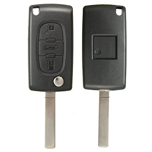 KATUR 433MHz 3 Buttons Auto Car Remote Key Shell Case Cover Replacement with Battery ID46 Chip for Peugeot Citroen Berlingo
