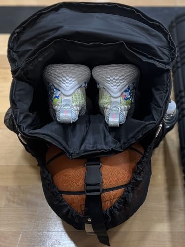 Hard Work Sports Basketball Backpack with Ball Compartment Spacious Shoe Storage for Basketball, Large Sports Bag