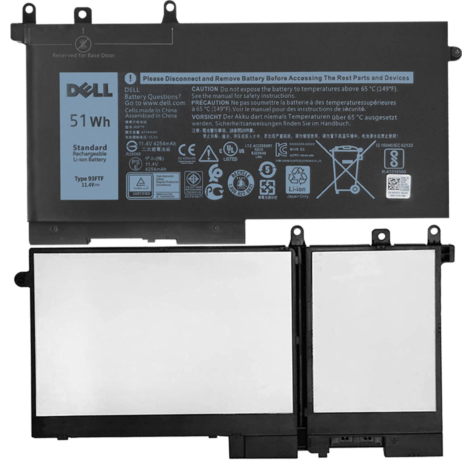 DELL 93FTF Laptop Battery Compatible with DELL Latitude 5280 5480 5580 5590 5490 5288 5290 5488 E5280 E5480 E5580 E5490 E5590 E5290 Precision 15 3520 3530