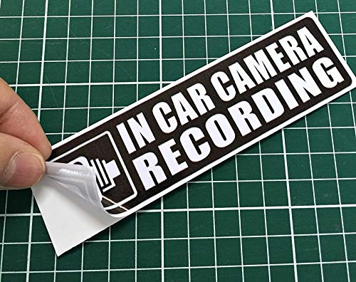 (4 Pack) 5.3"x1.35" - in Car Camera Recording - Vehicle Car Truck Video Dash Cam On Board Bumper Window Safety Security Caution Warning Adhesive Vinyl Decal Label Sticker
