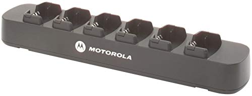 6 Pack of Motorola RDU4100 Radios with 6 Push to Talk (PTT) earpieces and a 6-Bank Radio Charger