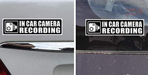 (4 Pack) 5.3"x1.35" - in Car Camera Recording - Vehicle Car Truck Video Dash Cam On Board Bumper Window Safety Security Caution Warning Adhesive Vinyl Decal Label Sticker