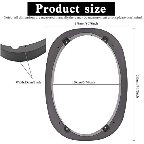 6" X 9" Universal Plastic Vehicle Car Speaker Spacer Adapter Mount Pack of 2
