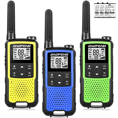 Walkie Talkies for Adults Long Range, BaoFeng Two Way Radio walkie-talkies 3 Pack Rechargeable Li-ion Batteries, 3 Miles 22 Channels USB Type-C Charger Auto Squelch for Biking Camping Hiking