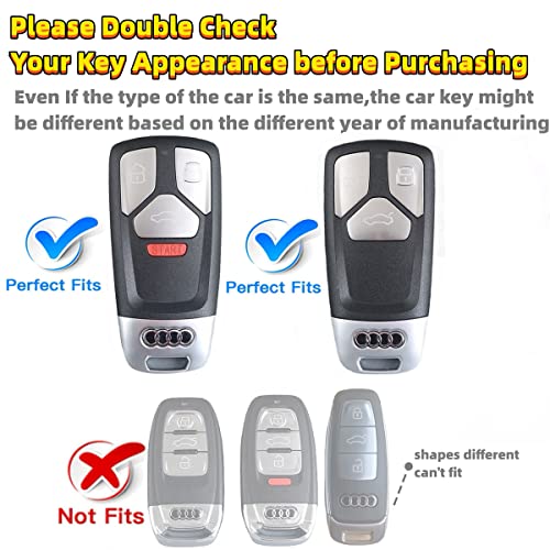 RFSRZ for Audi Key Fob Cover,Premium Soft Full Protection Key Shell Case Compatible with Audi A4 Q7 Q5 TT A3 A6 SQ5 R8 S5,Classy and Durable Key Shell Cover Holder Accessories for Women Men (White)