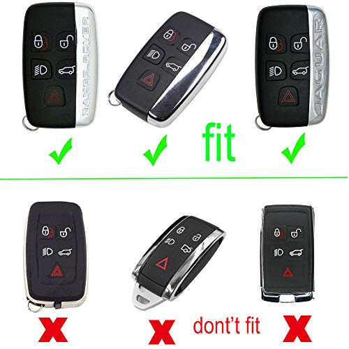 Btopars 2pcs Smart Key Fob Silicone Case Cover Protector Holder Compatible with Land Rover 2013-2014 LR2 2010-2018 LR4 2015-2018 Discovery 2011-2018 Range Rover Sport Evoque Black Red