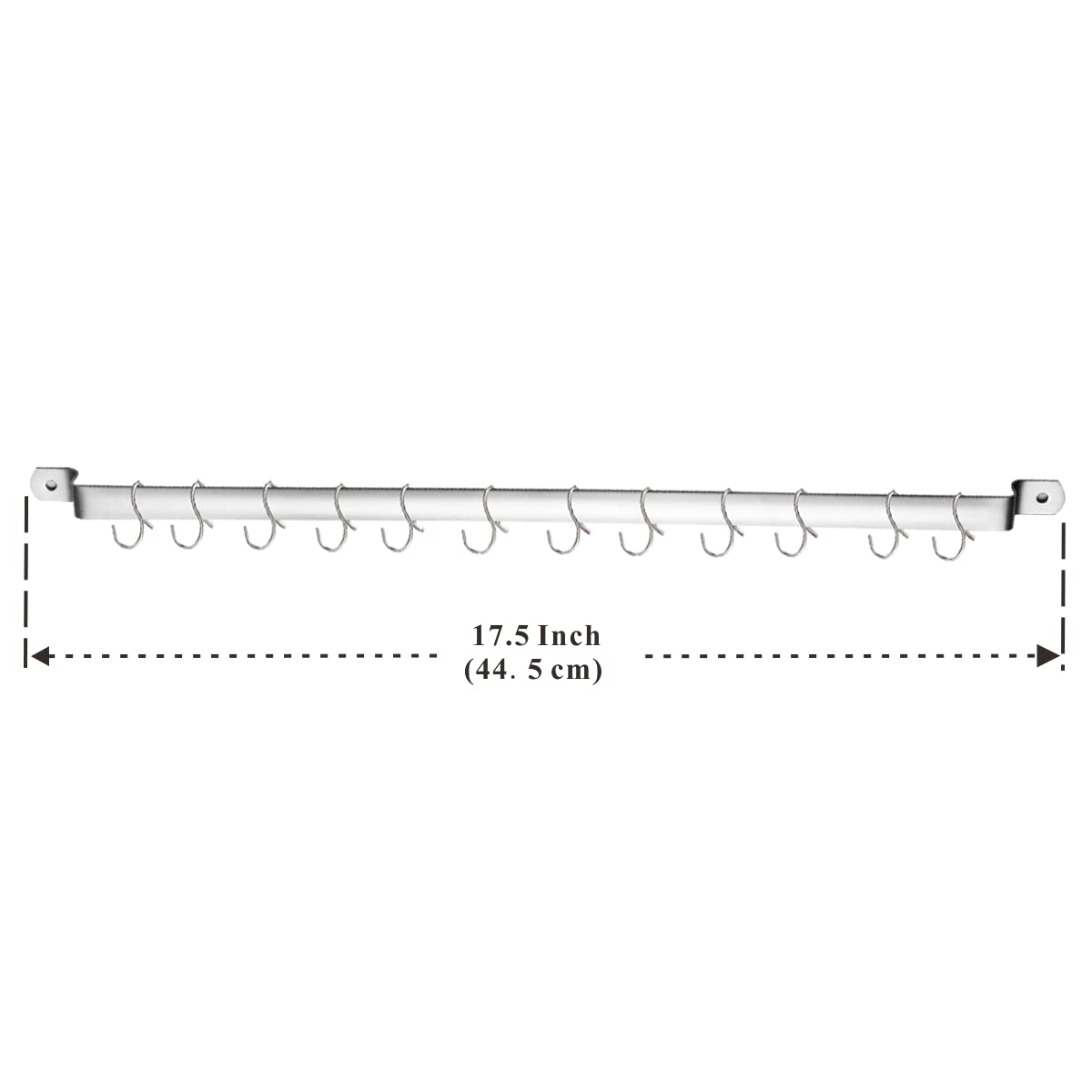Kyraton Kitchen Utensil Rack, Kitchen Rack,Rail Rack Organizer for Hanging Knives,Mug Rack, Spatula Rack, Hanging Pot Rack Utensil Holder, Wall Mounted Gourmet Kitchen Rail with 14 Hooks