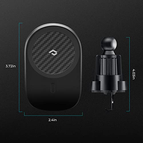 PITAKA Magnetic Car Phone Holder Mount for iPhone 14/13 Series & MagEZ Case 2 for Galaxy S22 Series [MagEZ Car Mount Lite] Compatible with MagSafe (Non-Charging Version) - Air Vent