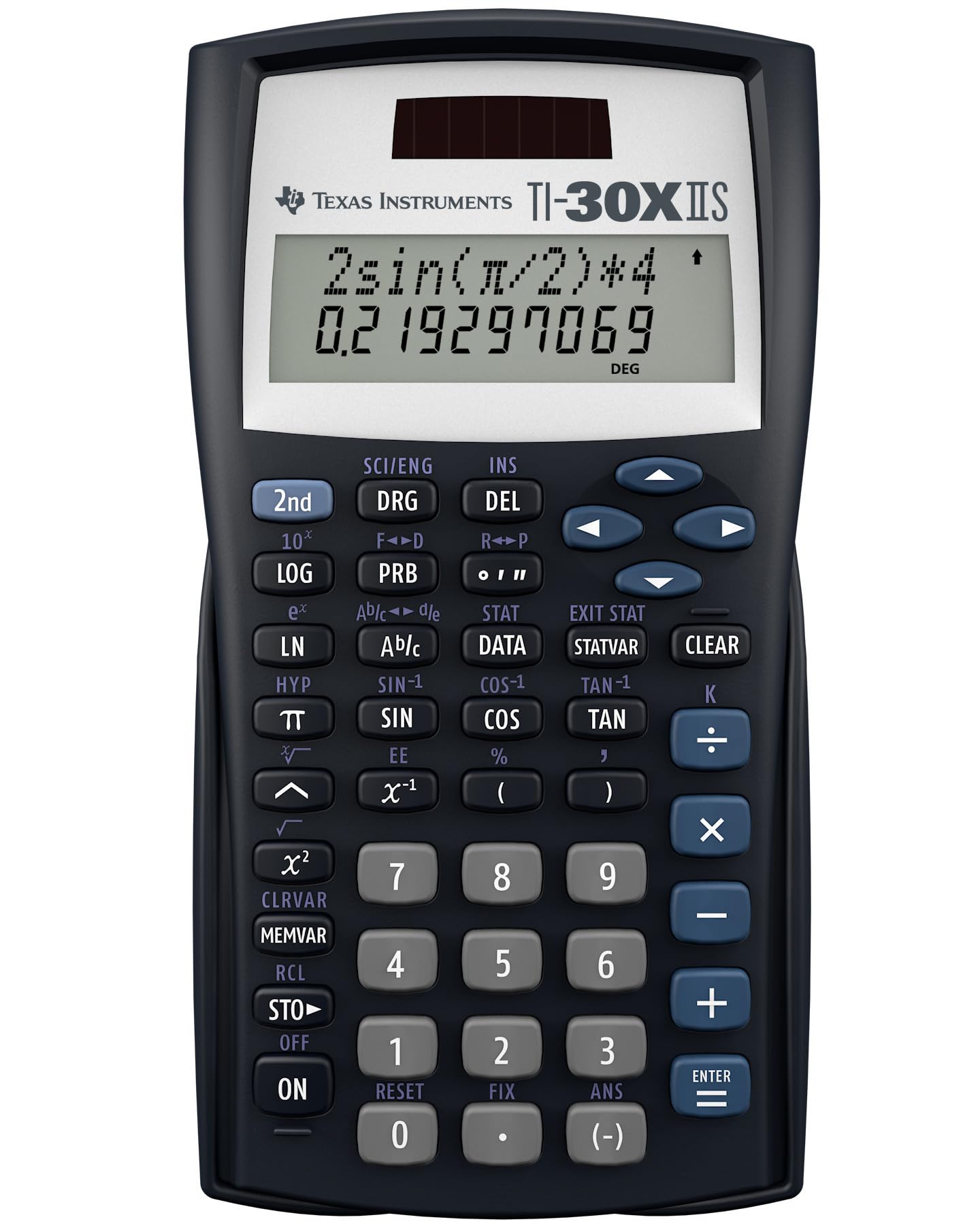 Texas Instruments TI-30XIIS Scientific Calculator, Black with Blue Accents