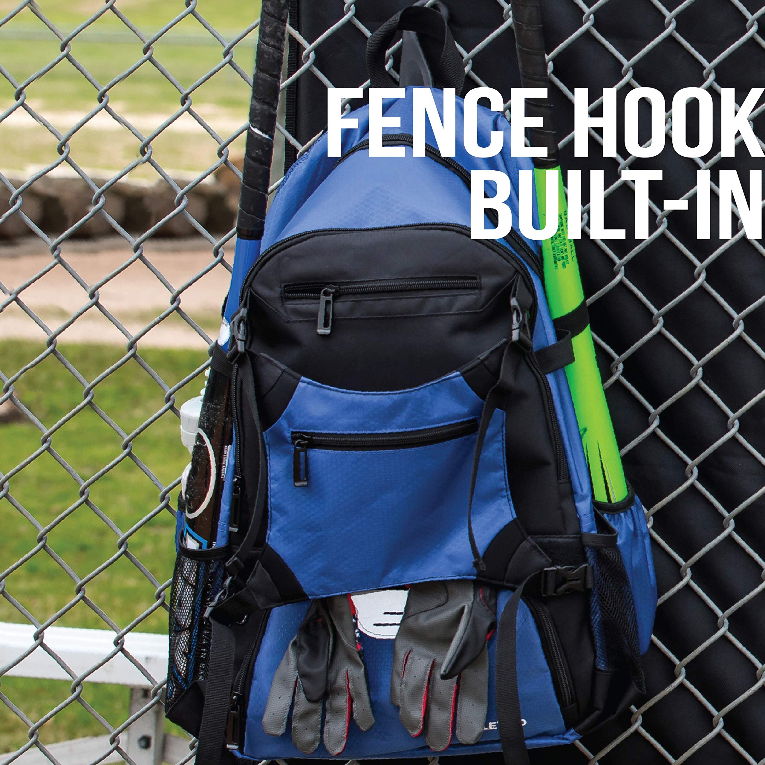 Athletico Advantage Baseball Bag - Baseball Backpack with External Helmet Holder for Baseball, T-Ball & Softball Equipment & Gear for Youth and Adults | Holds Bat, Helmet, Glove, Shoes (Blue)