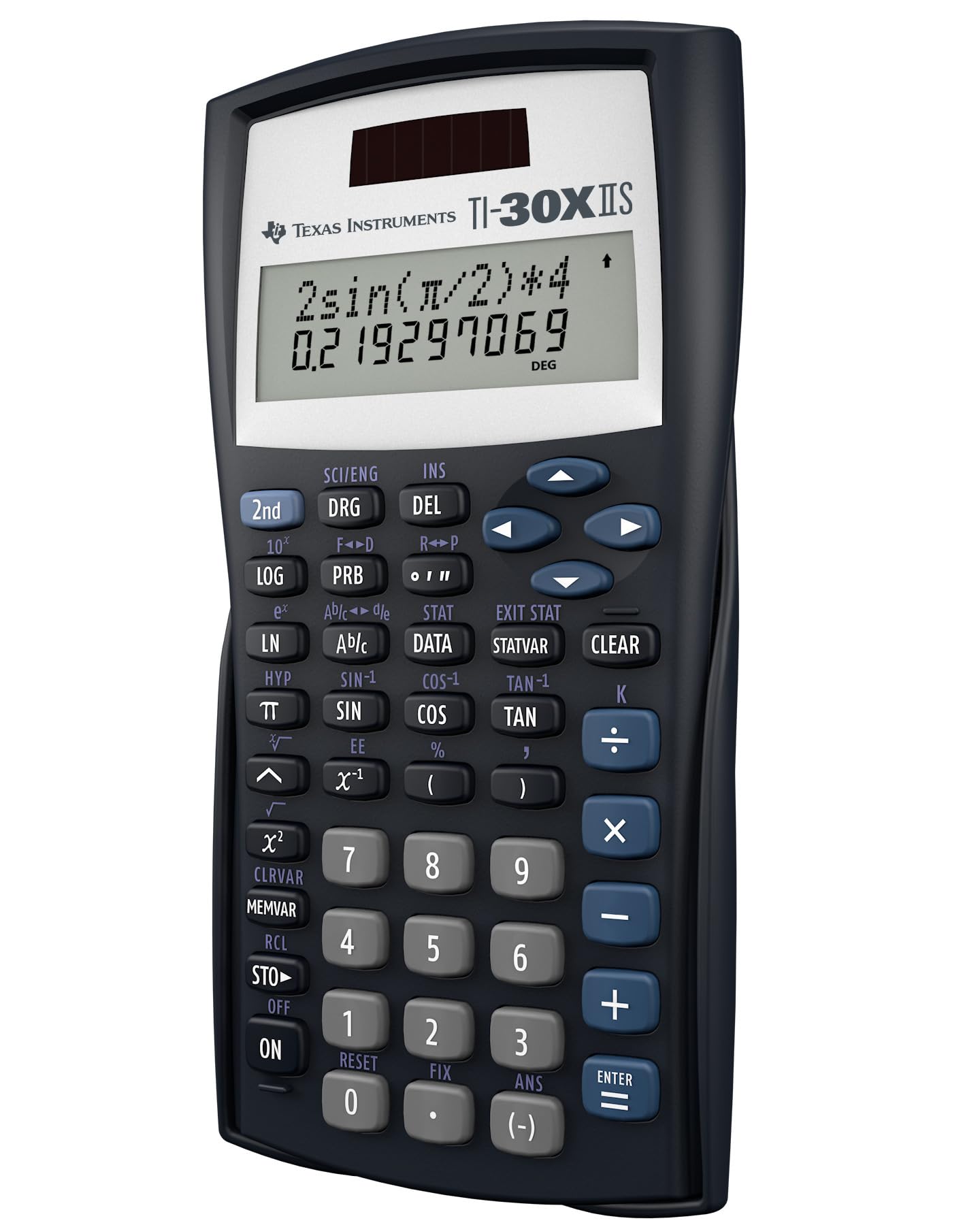Texas Instruments TI-30XIIS Scientific Calculator, Black with Blue Accents