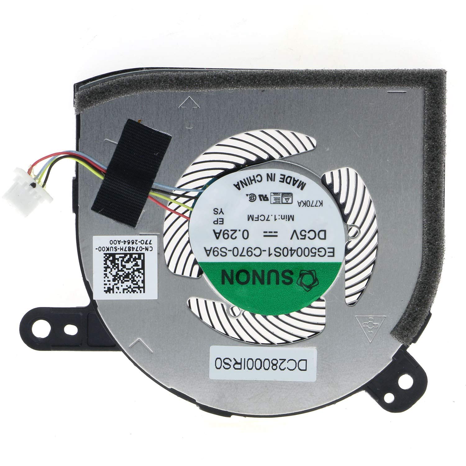 CPU Cooling Fan for Dell Latitude 5285 5290 DC28000IRS0 07487H 0HFV18
