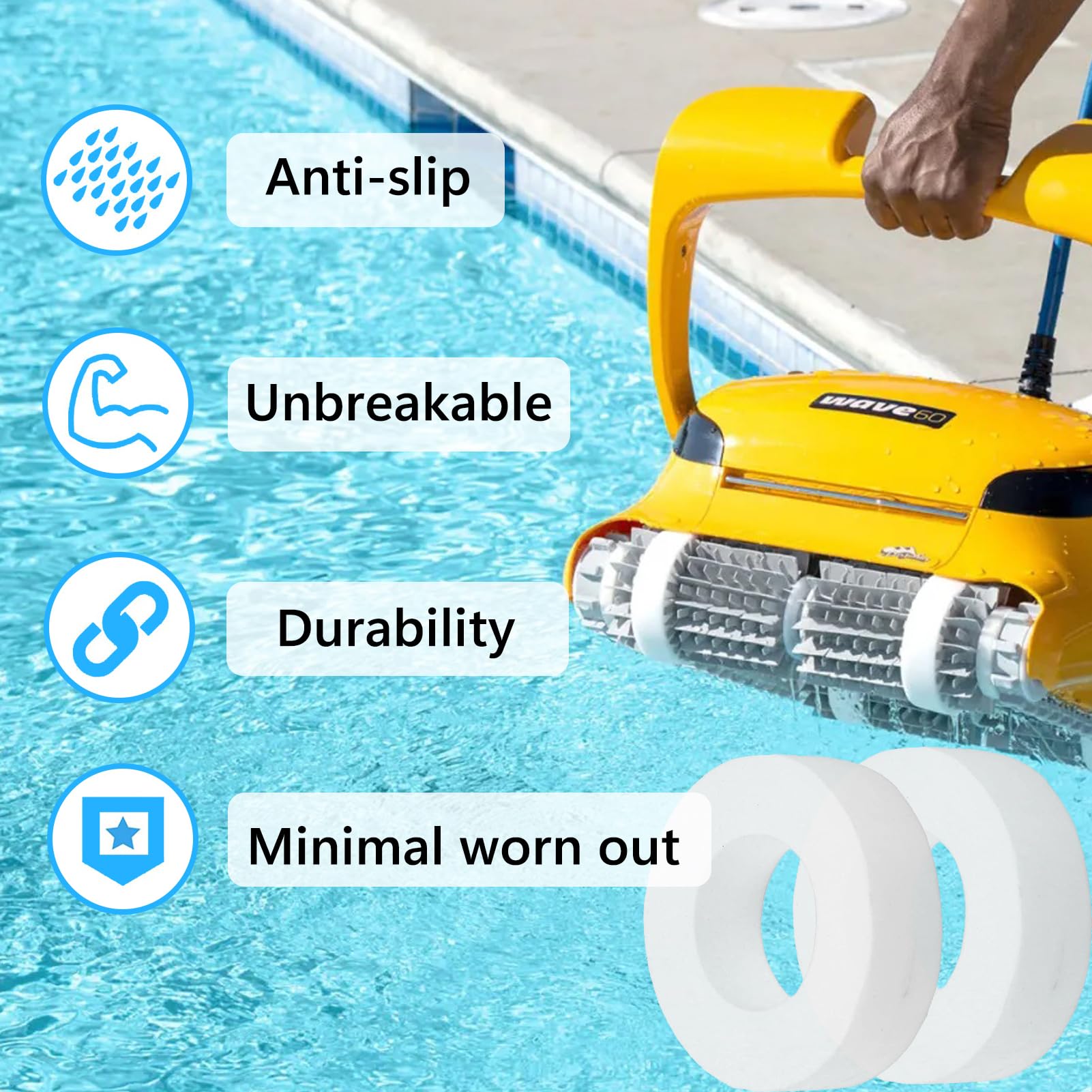 4 Pack Climbing Rings Replacment for Maytronics Dolphin Robotic Pool Cleaners 6101611-R4, Compatible with Dolphin Nautilus CC Plus M200 M400 M500 DX3 DX4 DX6 and More