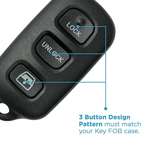 Keyless2Go Replacement for New Shell Case for 4 Button Remote Key Fob FCC HYQ1512Y HYQ12BBX HYQ12BAN - Shell ONLY (2 Pack)