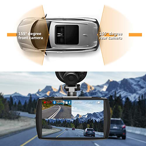 Z-Edge Dual Dash Cam 4.0" Touch Screen Front and Rear Dash Cam FHD 1080P with Night Mode, 32GB Card Included,155 Degree Wide Angle, WDR, G-Sensor, Loop Recording, Support 256GB Max